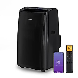 TURBRO 14,000 BTU Smart WiFi Portable Air Conditioner, Powerful Cooling Up to 600 Sq Ft, 3 in 1 Functions with Backlit Remote, Supports Alexa Voice Control, Easy Installation, Greenland Series, Black (10,000 BTU SACC)