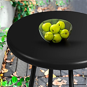YIYAN Outdoor Side Tables, Resistant Steel Patio Side Table,Small Round End Table for Patio Balcony Porch Garden (Black)