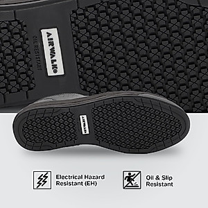 Airwalk Arena Low Top Composite Toe Men’s Industrial Work Shoes, Black/Black, Size 9, Medium, Comfortable & Light Work Shoes for Men, Electric Hazard, Slip Resistant