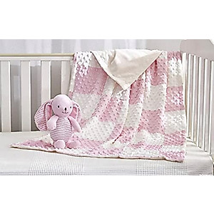 Newborn Blanket & Bunny Girl Gift Set, Ultra Soft and Cuddly, Pretty in Pink, Baby Plush Polka dot, (Pink) This Could be The Baby's Best Friend for a Lift time.