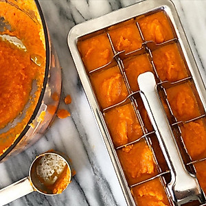 Metal Ice Cube Trays for Freezer with Easy Release Handle,and Building Brick Ice Tray or Candy Mold for Lego Fans,2pcs Ice Freezer Molds