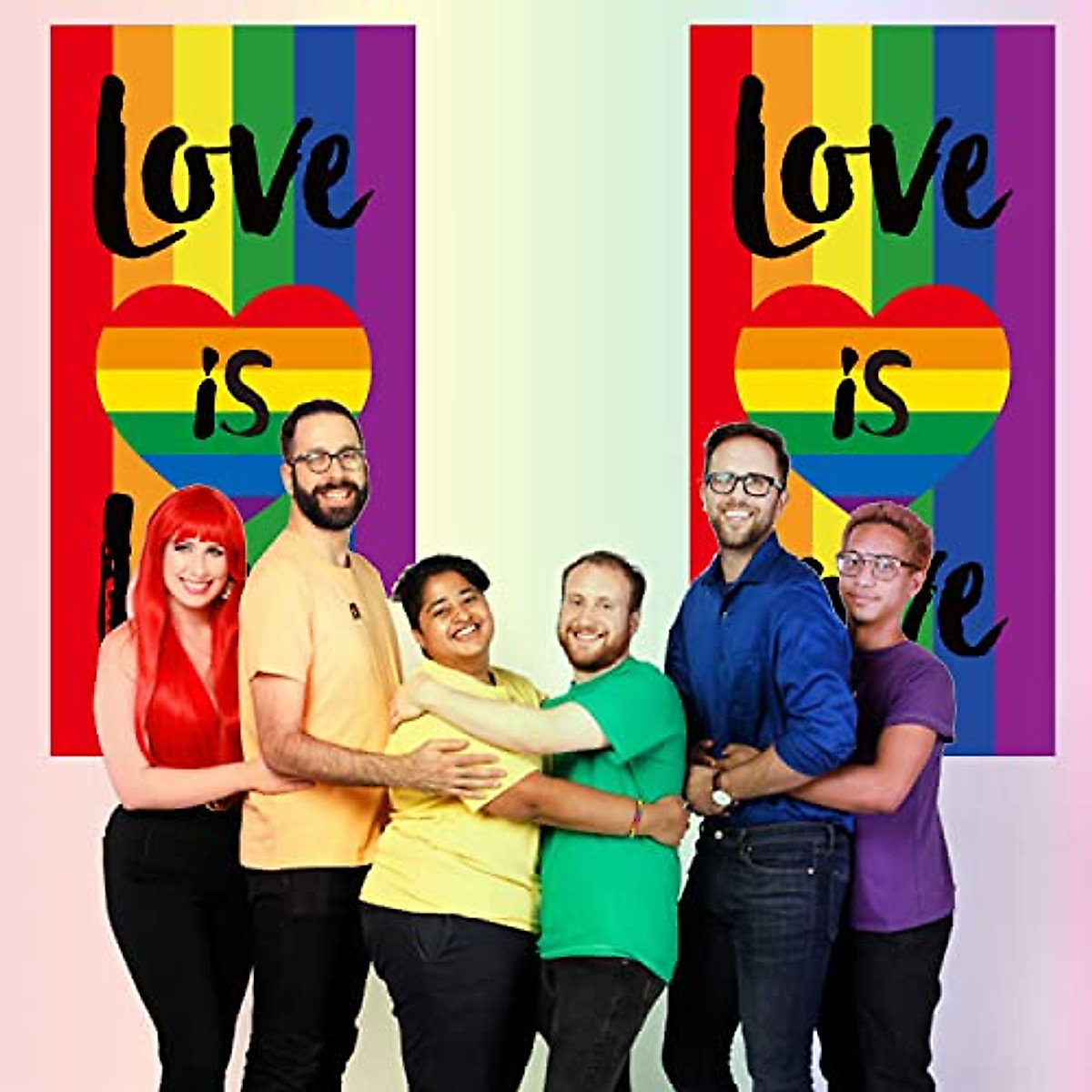 Rainbow Gay Pride Door Cover Banner Flag - Love Is Love Pride LGBT Gay Lesbian Bisexuals Door Banner Flags Outdoor Party Decorations