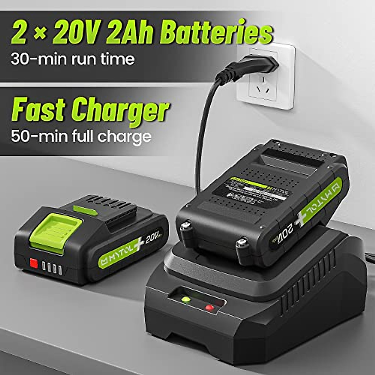 MYTOL Cordless Leaf Blower 150MPH 350CFM, Electric Handheld Leaf Blower with 2 * 20V 2Ah Batteries, Infinitely Variable Speed, Lightweight Axial Powerful Blower for Lawn Care | Patio | Yard | Jobsite