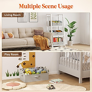 Lifewit Storage Baskets for Shelves, 6 Packs Non-woven Fabric Trapezoid Closet Organizer Bins with Handles, Foldable Clothing Containers Box for Clothes, Toy, Towel, Book, DVD, Hats, Large-Light Grey