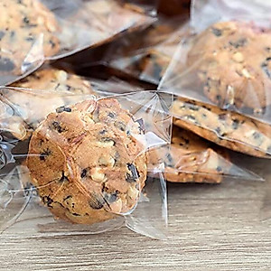 Self Sealing Cellophane Bags,5x7 Inch Cookie Bags,Clear Resealable Cellophane Bags Self Adhesive for Packaging Gifts, Products,100 Pcs
