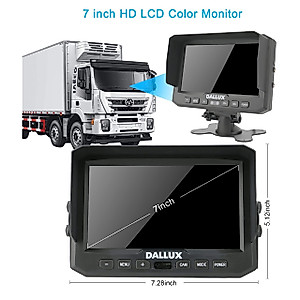 Truck Bus Digital Wireless Backup Camera Monitor System Kit, 7 inch DVR Monitor+HD IP69K Waterproof Night Vision Rear View Reverse Camera for Van Trailer 5th Wheel Pickup RV Campers Motor Home Boat