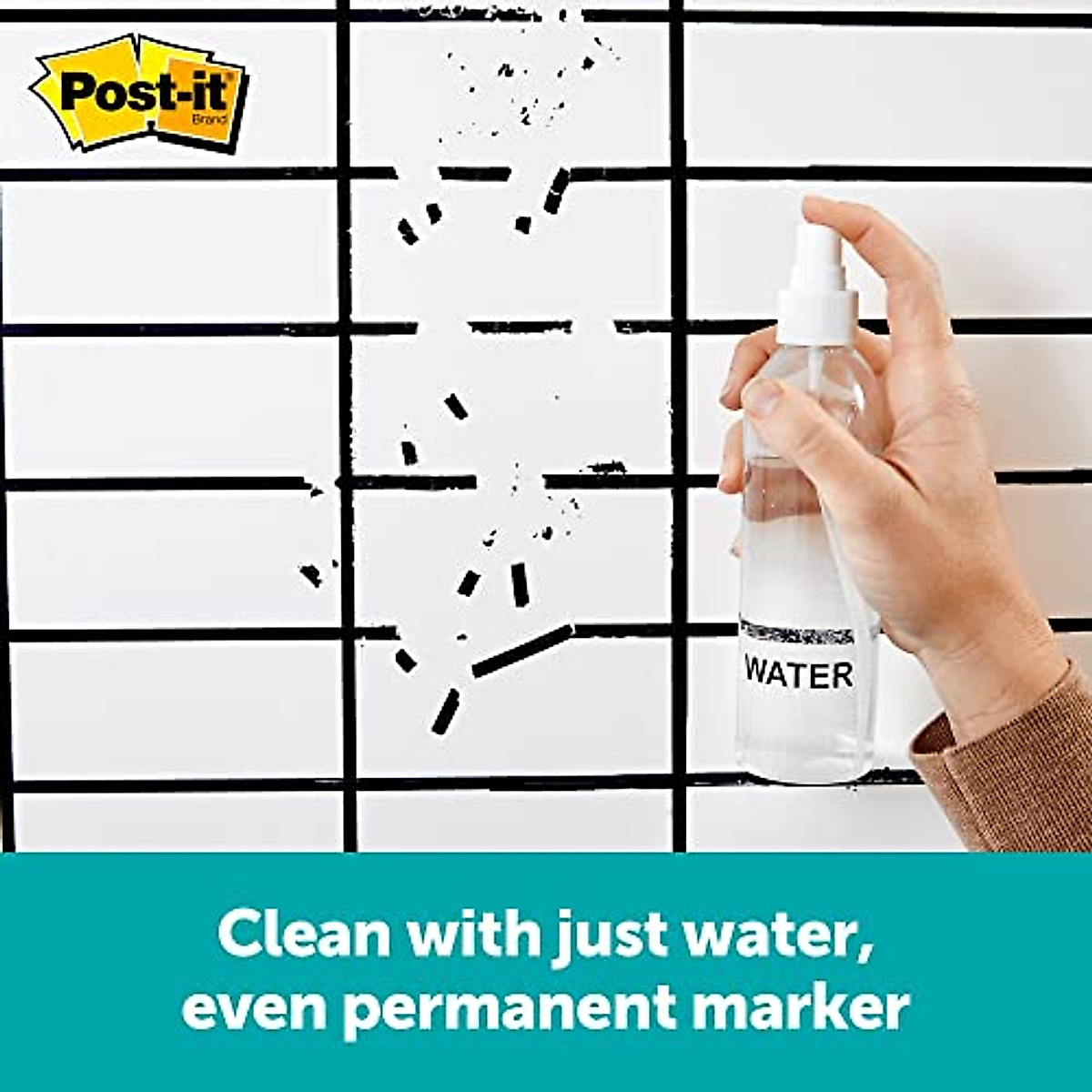 Post-it Flex Write Surface, Permanent Marker Wipes Away with Water, 50ft x 4ft, White Dry Erase Whiteboard Film (FWS50X4)