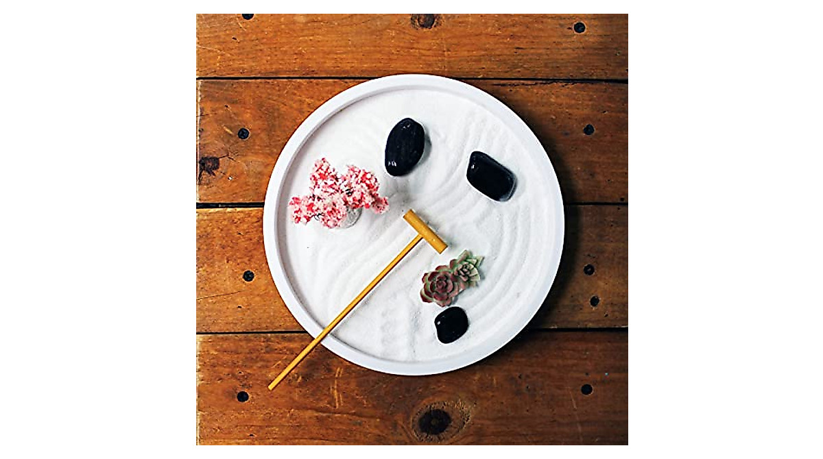 Nature's Mark Mini Zen Garden Kit for Desk - Find Your Calm