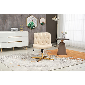 COOLMORE Home Office Desk Chair, Vanity Chair, Modern Adjustable Home Computer Executive Chair Swivel Task Chair for Small Space, Living Room, Make-up, Studying