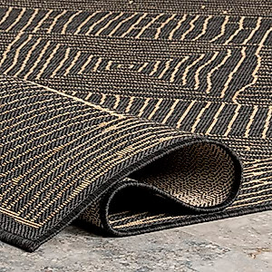 nuLOOM Myrna Geometric Indoor/Outdoor Area Rug, 8' x 10', Dark Grey