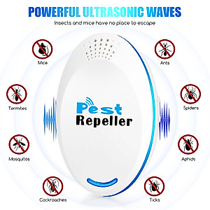 2pack Ultrasonic Pest Repellent Control pest Repeller Plug in Bug Repellent Indoor mice Spider Repellent for House Indoor Mouse Repellent Indoor Repel Flea,Rats,Roaches,Cockroaches,Fruit Fly,Rodent