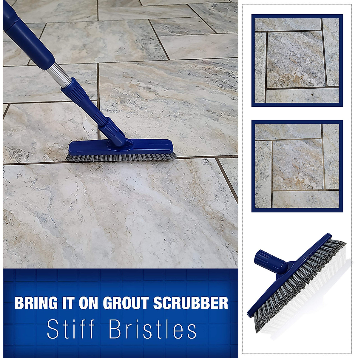 Bring It On Cleaner 32 Ounce Plus Unique Grout Scrubber Power Brush | Scrub Away Dirt and Grime From Tile and Grout With Ease