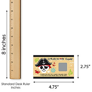 Big Dot of Happiness Pirate Ship Adventures - Skull Birthday Party Game Scratch Off Cards - 22 Count