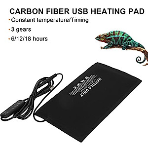 Reptiles Heating Pad, 3 Gear Temperature Adjustment Under Tank Warmer Small Animals USB Temperature Control Heating Mat for Turtles Lizard Snakes (S), Reptiles Heating Pad Reptiles USB Heating Pa