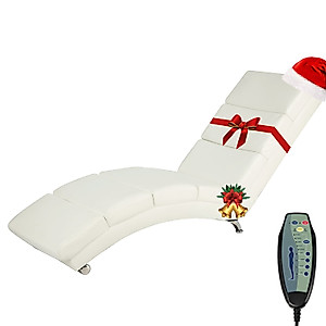 YOLENY Massage Chaise Lounge,Electric Recliner Heated Chair,Ergonomic Indoor Chair, Modern Long Lounger for Office or Living Room,PU&White…