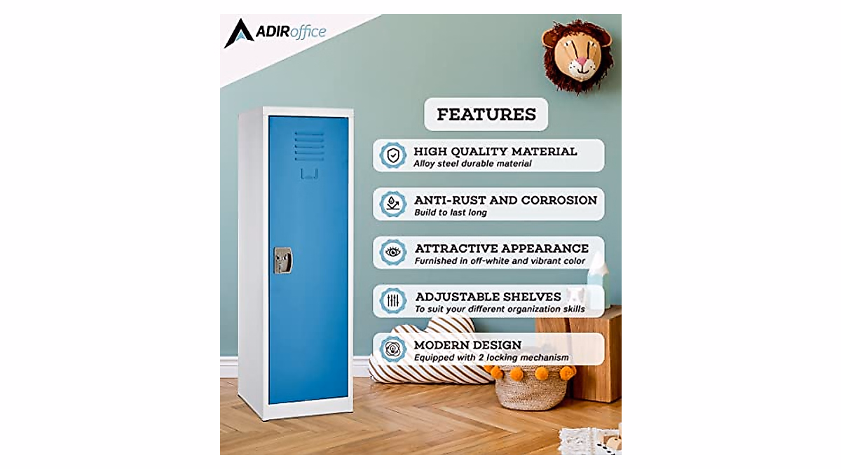 AdirOffice Kids Steel Metal Storage Locker - for Home & School - with ...