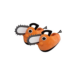 Emisorn Women's Pochita Dog Slipper, Plush Home Slipper, One Size, Cosplay Enthusiasts, Dog Lovers, Adults, Kids, Halloween Celebrators, Winter Warm Slipper