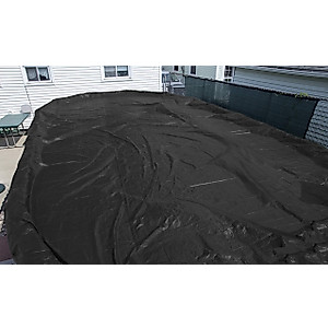 Buffalo Blizzard Deluxe Winter Cover for 16-Foot-by-32-Foot Oval above-Ground Swimming Pools | Blue/Black Reversible | All Covers Include 3-Feet of Overlap Material to Measure 19-Feet-by-35-Feet