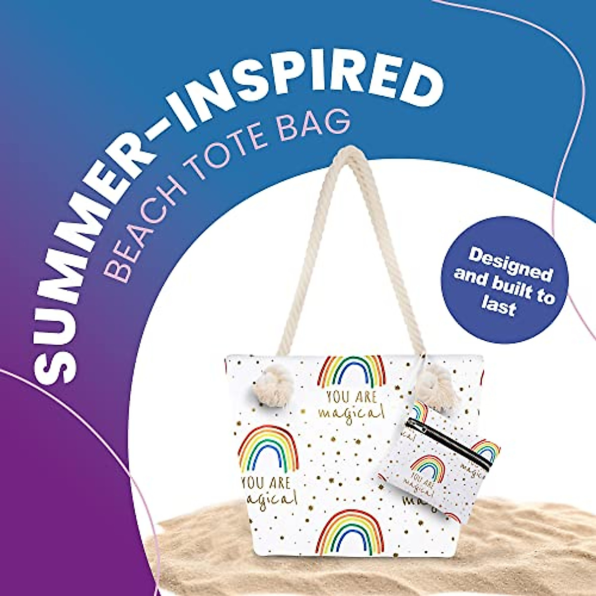 Rave Envy Rainbow Tote Bag, Beach Tote Bag - You are Magical