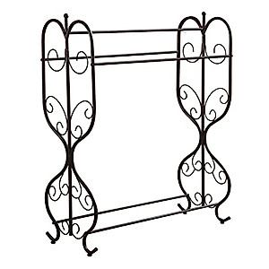 Kings Brand Furniture - Fannin Free Standing 3 Tier Metal Towel Rack Stand, Pewter