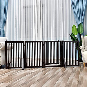 WELLAND Triangle Support Feet Set of 2 for 360 Degree Configurable Gate Collection, Solid Pine Wood, Easy to Install, 2 Pairs of Safety Fence Feet for Freestanding Pet Gates, Espresso (Only Feet)