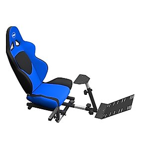 OpenWheeler Advanced Racing Seat Driving Simulator Gaming Chair with Gear Shifter Mount Blue