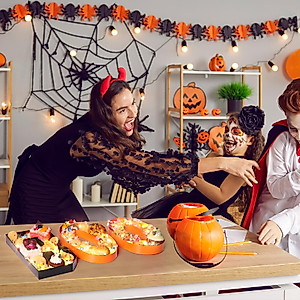 Watersay Halloween Charcuterie Board Fillable Letter Paper Cardboard Halloween Boo Serving Trays and Platters Halloween Decoration with LED Light Strings for Cheese Cookie Candy Nuts Party Supplies