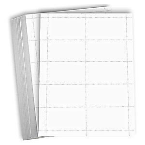Hamilco Blank Business Cards Card Stock Paper – White Mini Note Index Perforated Cardstock for Printer – Heavy Weight 80 lb 3 1/2 x 2" – 100 Sheets 1000 Cards