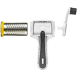 Zyliss Restaurant Cheese Grater - Handheld Rotary Cheese Grater - Cheese, Vegetable, Nut Grater - Steel Kitchen Shredder for Right- and Left-Handed Cooks - NSF Restaurant Certified - White