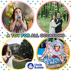 Uncle Bubble Mini Bubble Blower - Non Toxic Plastic Confetti Bubbler, Fun Summer Toys for Kids, Girls and Boys, Blow Thousands of Mini Bubbles in One Breath