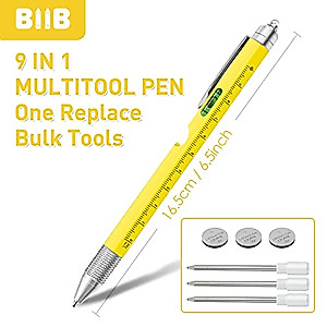BIIB Gifts for Men, 9 in 1 Multitool Pen, Fathers Gifts for Dad, Cool Gadgets for Men Gifts, Unique Mens Gifts for dad, Husband, Grandpa, Dad Gifts from Daughter