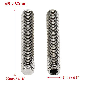 Sscon 100PCS M5 x 30mm Flat Point Grub Screws Hex Socket Set Screw