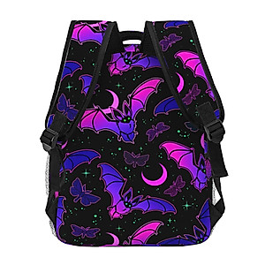 Beoek Bats Under The Stars Large Capacity Casual Backpack Lightweight Adjustable For Man For Woman