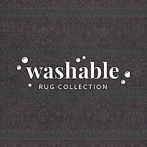 Linon Home Decor Products The Anywhere Washable Rug Yarit Garnet & Ivory 3' X 5' Accent Rug