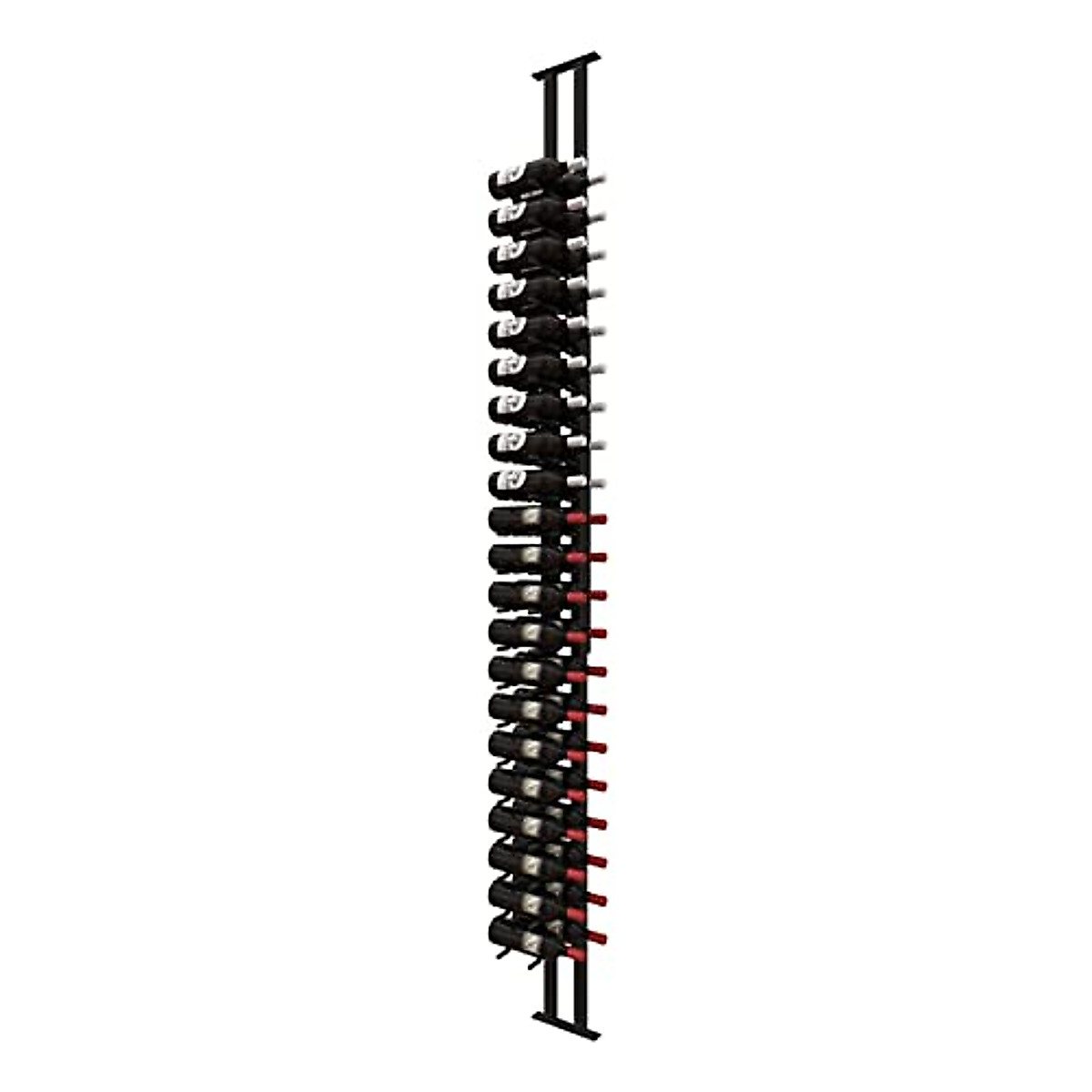 Ultra Wine Racks Floor-to-Ceiling Mount Display (1 Side, Double Deep, Black)