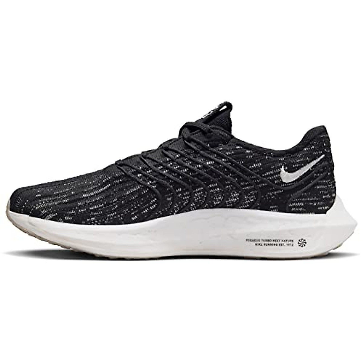 Nike Womens Pegasus Turbo Next Nature, Black/Sail-Off Noir Sesame, 7.5 M US