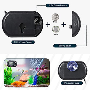 8 Pack Aquarium Thermometer Fish Tank Thermometer LCD Digital Thermometer Water Thermometer Reptile Thermometer with Suction Cup and 3.3ft Cord Fahrenheit/ Celsius for Fish Tank Terrarium Reptile