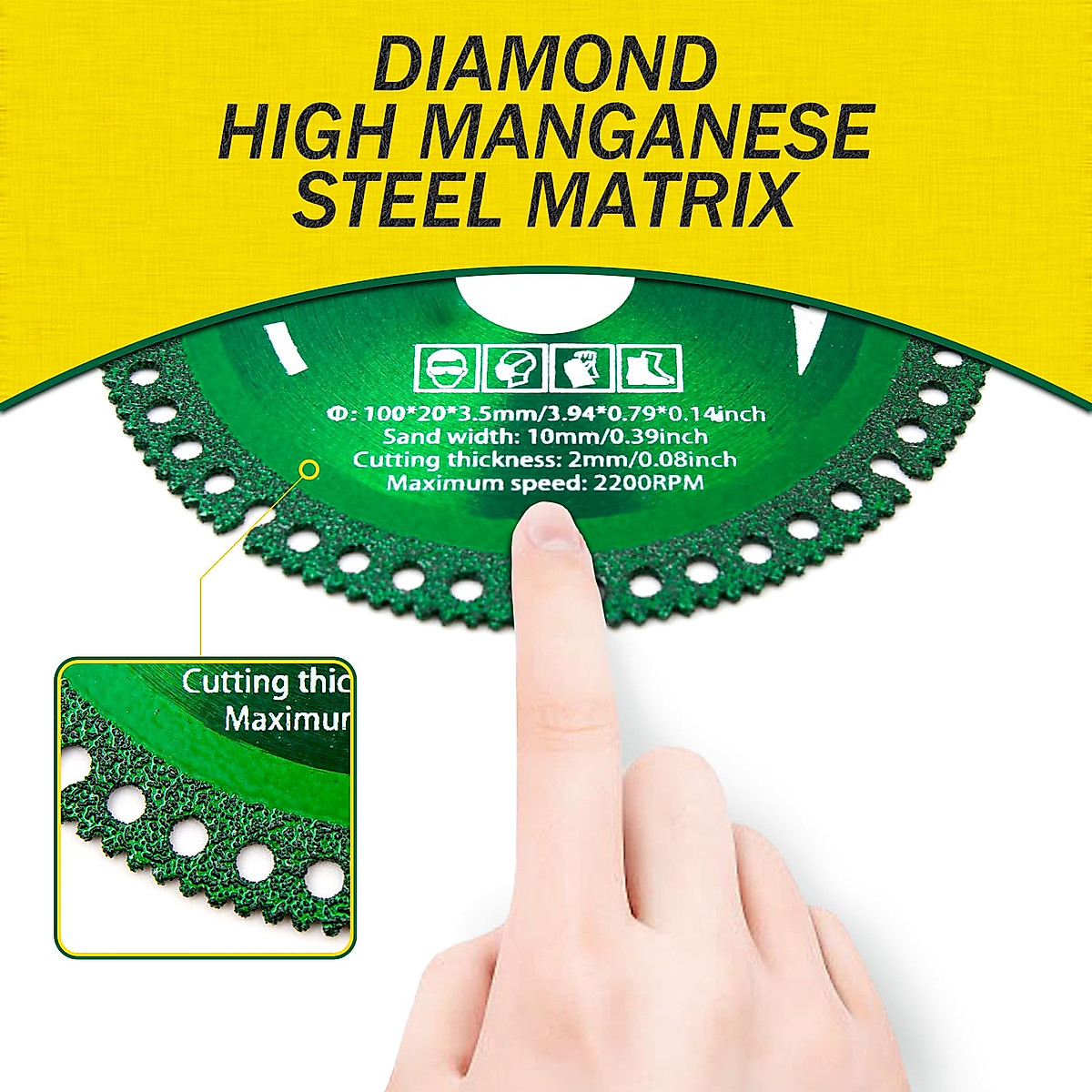 DTRUCTIEW 4 Inch Indestructible Disc for Grinder, Indestructible Disc 2.2 for Angle Grinder 7/8" (Model 125), for Smooth Cutting, Chamfering, Grinding of All Materials (8)