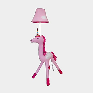 Floor Lamp by Cozylight, Pink Unicorn Design 51inch Tall Standing Lamp for Girl’s Bedroom, Hand-Stitched Toy Lamp Decorate Living Room, with an E26 LED Bulb