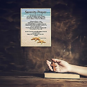 Serenity Prayer - Beach Christian Wall Decor, Starfish Scripture Inspirational Wall Art, Ideal Bible Inspired Wall Print For Living Room Decor, Office Decor, Church, or Beach House Unframed - 8x10