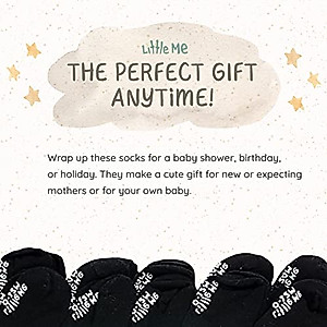 Little Me baby girls Solid Color Pack Newborn Infant Toddler Unisex Socks, Black, 0-24 Months US
