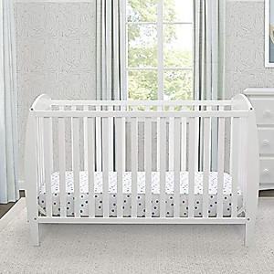 Delta Children Twinkle 4-in-1 Convertible Baby Crib, Easy to Assemble, Sustainable New Zealand Wood, JPMA Certified, White