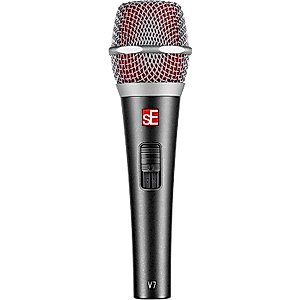 Briskdrop sE Electronics V7 Switch Supercardioid Dynamic Handheld Microphone - Bundle with 2 XLR Cables and 10 Cable Ties
