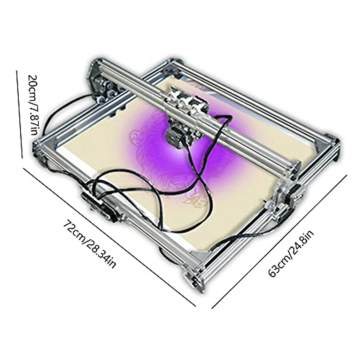 LOYALHEARTDY Desktop Engraving Machine, 3000MW 65x50cm DIY Engraving Cutting Machine Engraver Printer Desktop