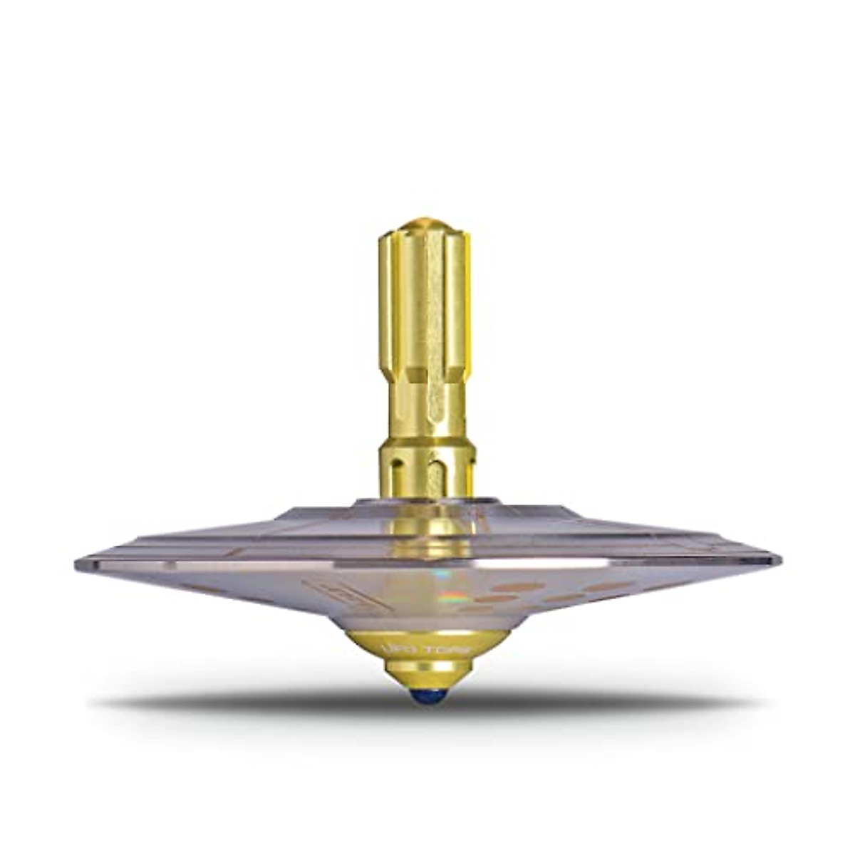 UFO Tops | Shag Harbour | Metal Spinning Top | Inspired by The 1967 Shag Harbour, Nova Scotia UFO Incident | Raw Stainless Steel UFO with Solar Yellow Power Core™