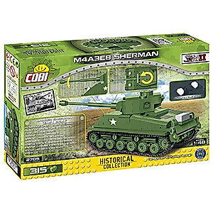 COBI Historical Collection M4A3E8 Sherman (Easy Eight) Tank, Army Green,316 pcs