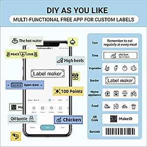 MakeID Label Tape Compatible with MakeID Label Makers L1 M1 Q1 Refills Waterproof Laminated Custom Stickers Office Labels Replacement L-16F1 0.63" x 13' (16mm x 4m)