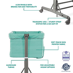 Dream On Me Zimal Bassinet and Bedside Sleeper in Mint, Lightweight and Portable Baby Bassinet, Breathable Mesh Panels, Easy to Fold and Carry Travel Bassinet, JPMA Certified