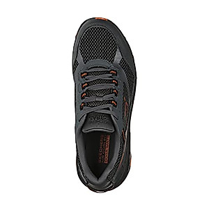 Skechers Men's GOrun Altitude-Trail Running Walking Hiking Shoe with Air Cooled Foam Sneaker, Charcoal/Orange/Black, 10.5