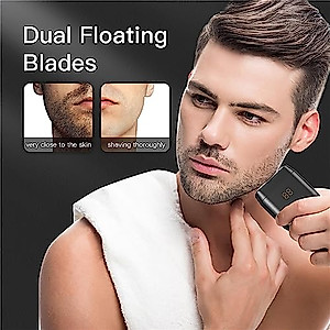 Founouly Electric Razor for Men with PopUp Trimmer, 100% Waterproof, Rechargeable, Type-C Beard Face Shaver, Black